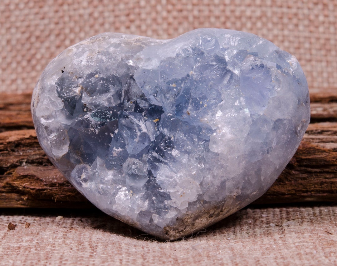 Celestite Heart Geode,blue Celestite Heart,celestite Crystal Cluster ...