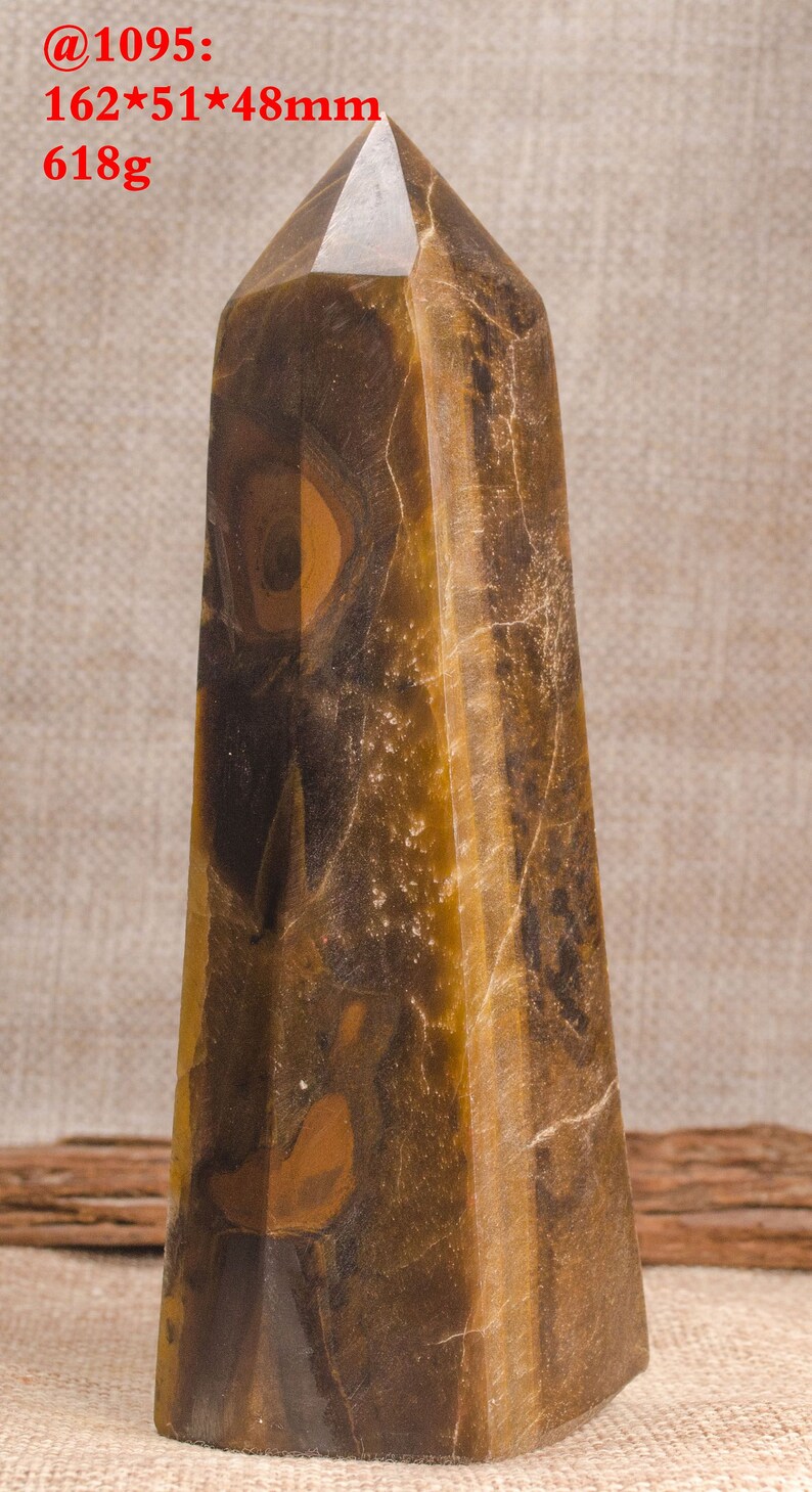 Tiger Eyes Quartz Towertiger Eye Crystal Quartz Pointhealing - Etsy