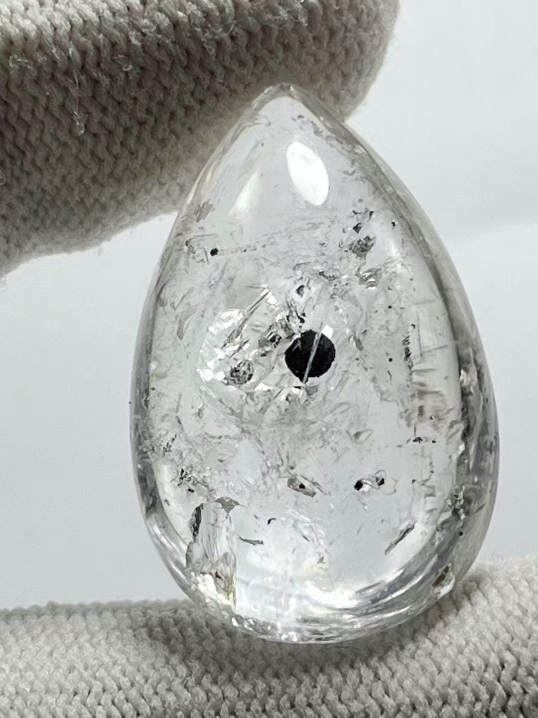 A Graphite Ball Moving Smothly Inside Enhydro Quartz,natural Clear ...