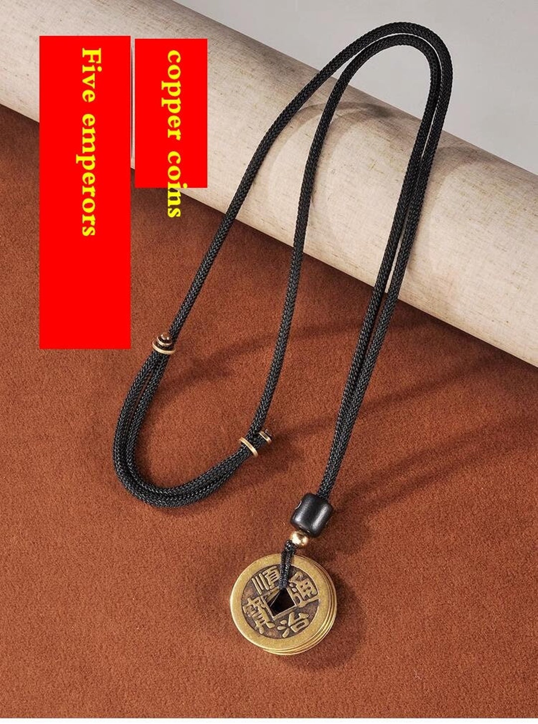Five Emperors' Copper Coins,chinese Traditional Copper Coin Necklace ...