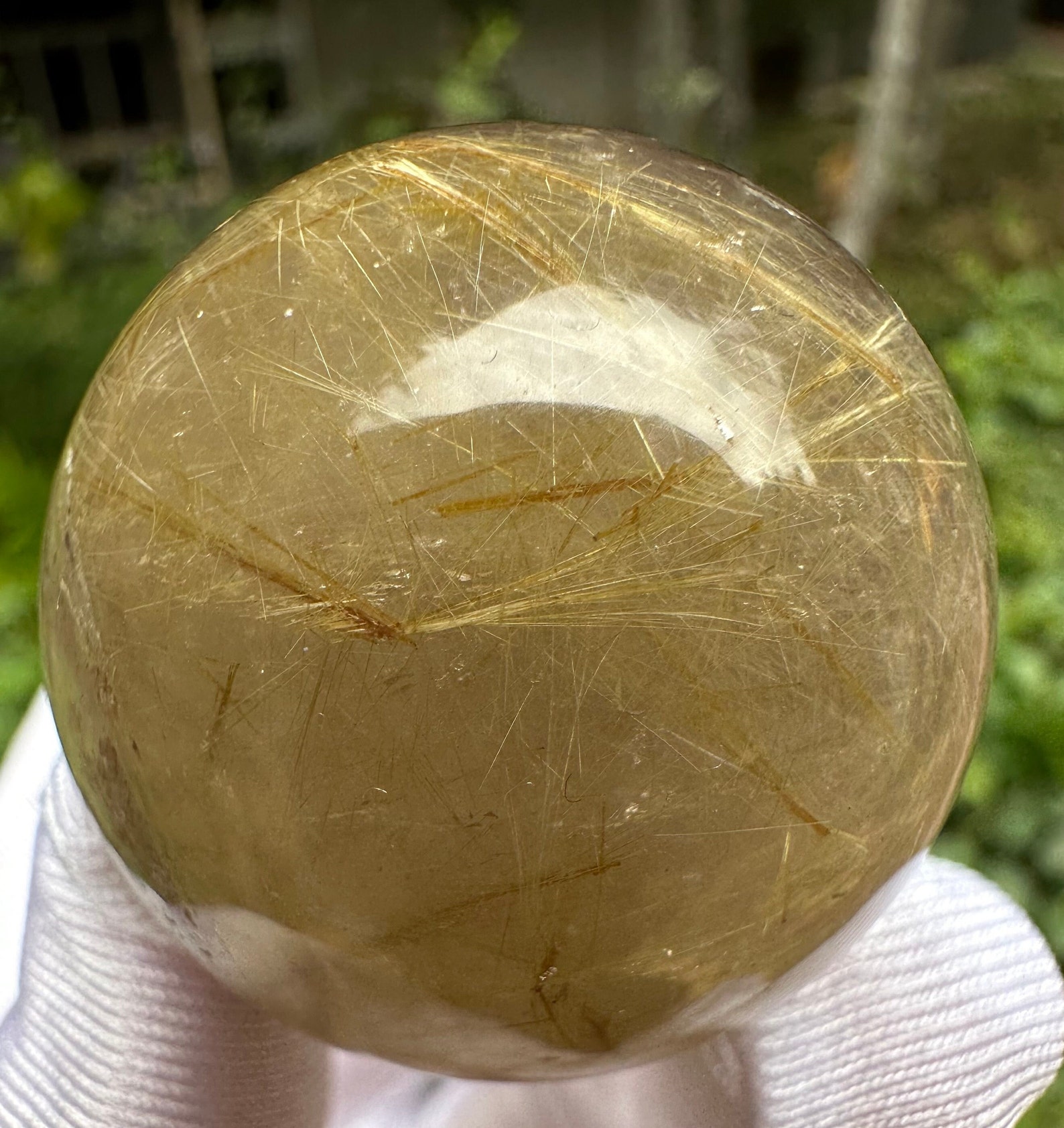 Rutile Quartz Sphere,natural Golden Needle Include in Crystal Ball ...