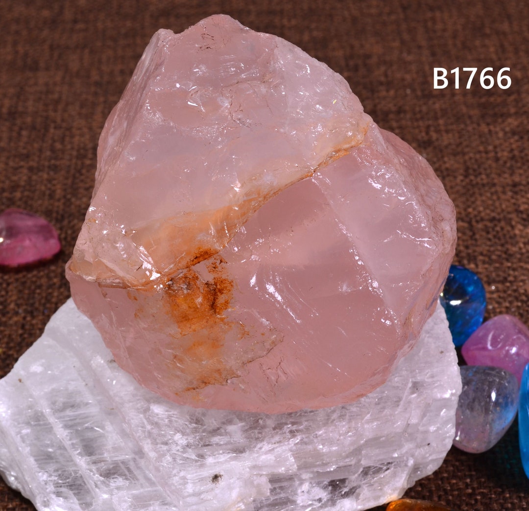 Natural Untumbled Raw Rose Crystal Chunk,rose Quartz,unpolished Pink ...