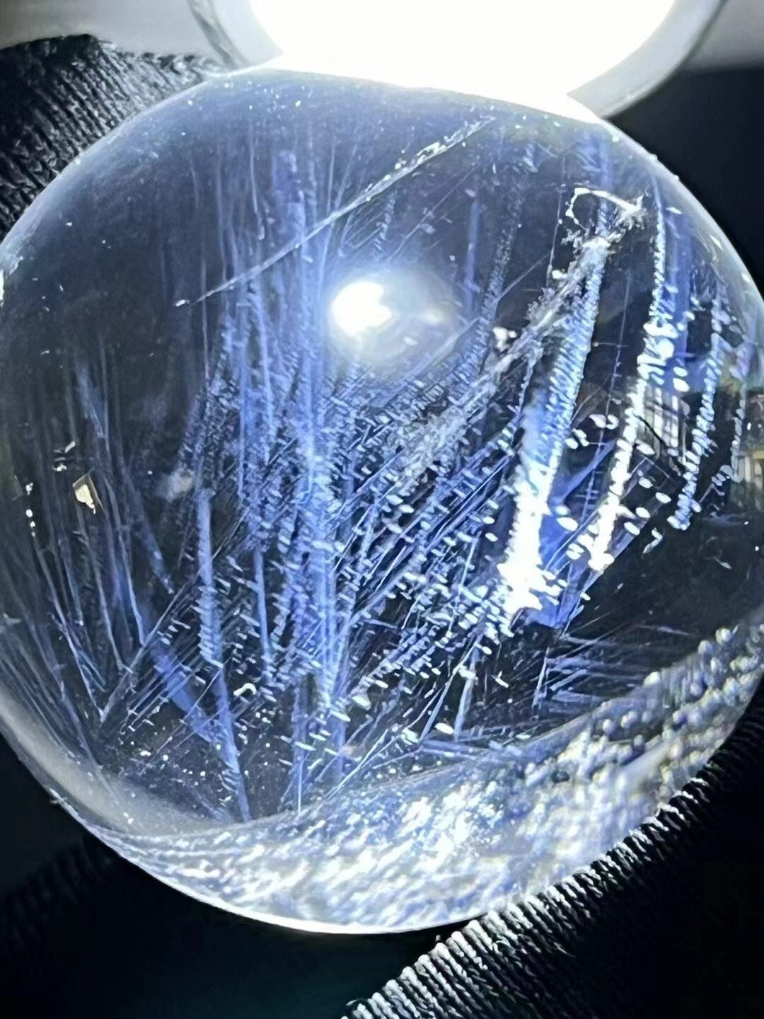 Natural Intersect Blue Needles Included Quartz Crystal Sphere,blue ...