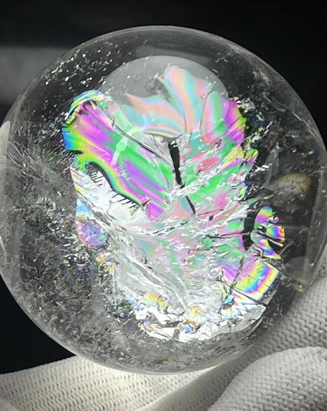 2.32"natural Large Area Colorful Rainbow Clear Crystal Sphere,high ...