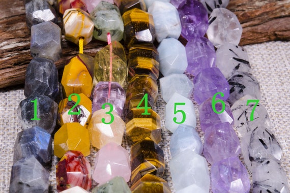 One Strand Natural Cuboid Facted Beadspolished | Etsy