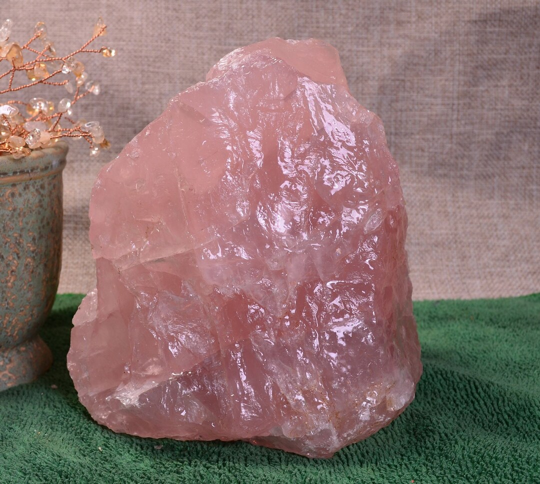 Natural Peach Pink Crystal Raw Stone,light Rose Crystal, Unpolished ...