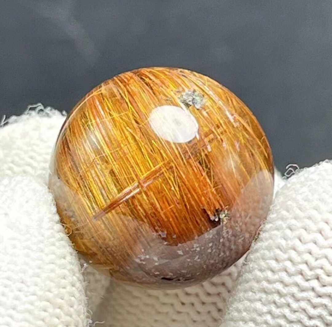 Dense and Parallel Copper Needles Include in Natural Quartz Crystal ...