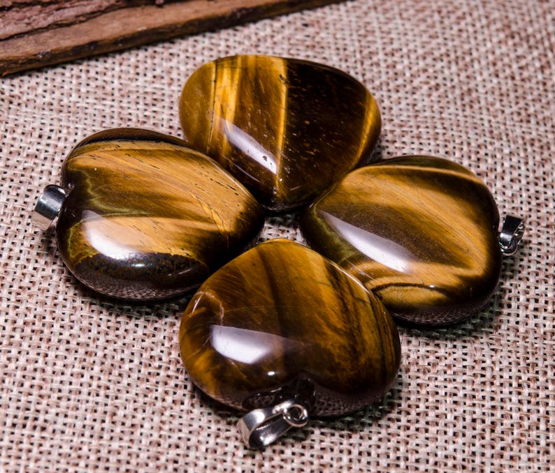 Best Tigers Eye Stone Heart Shapetigers Eye Gem Beadstiger - Etsy