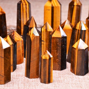 Tiger Eyes Quartz Towertiger Eye Crystal Quartz Pointhealing - Etsy