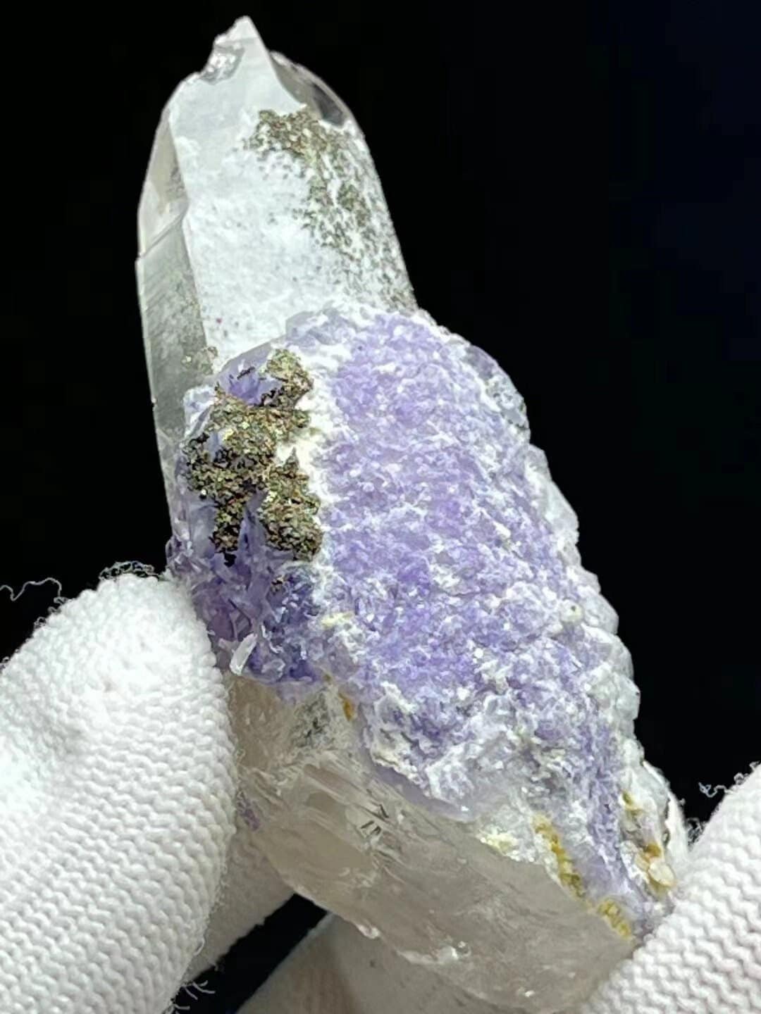Purple Fluorite Cluster&chalcopyrite Grow With Natural Rough Shining ...
