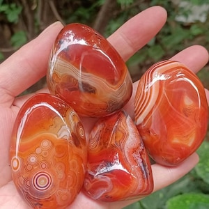 Natural Red Agate Tumbled Stone,red Agate Crystal Stone,healing Red ...
