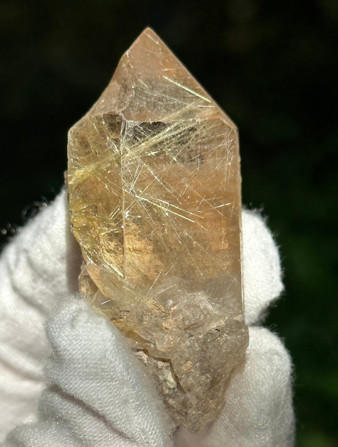 Natural Rutile Quartz Point,golden Needles Included in Clear Crystal ...