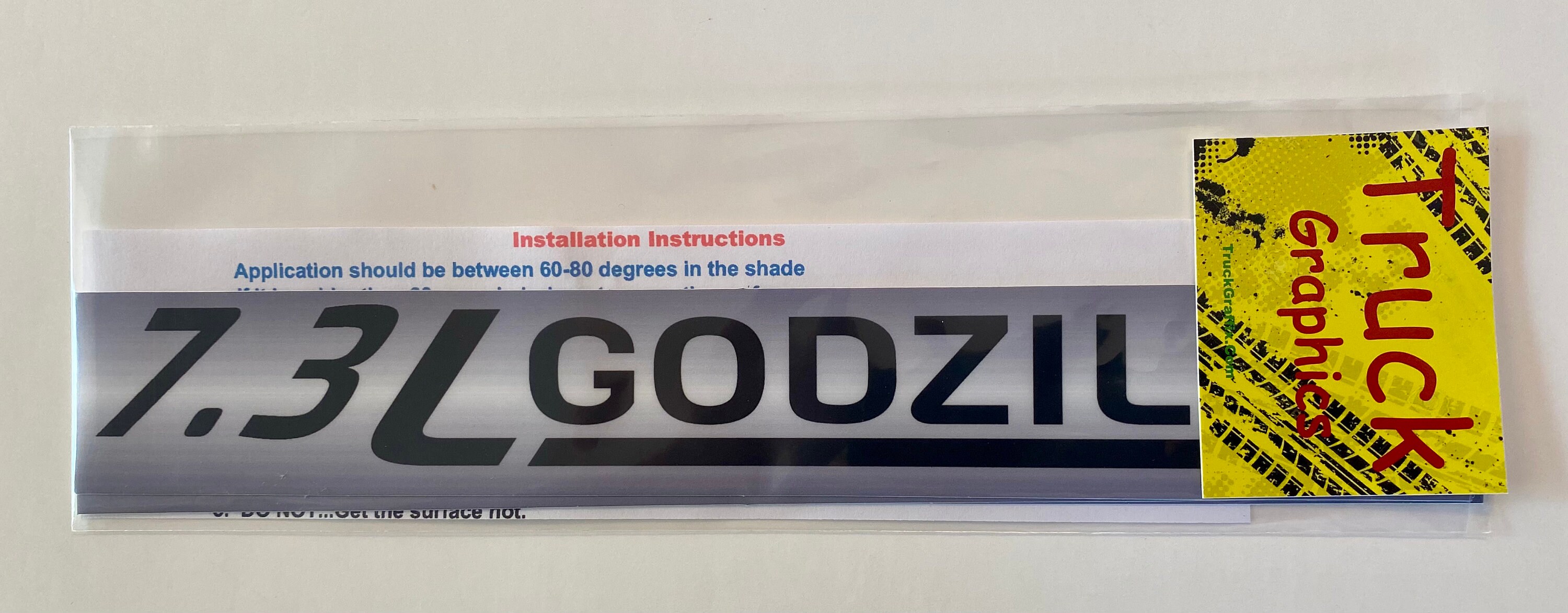 Godzilla 7.3 L ...badge..emblem.. Sticker.....fits Ford F250 & F350 ...