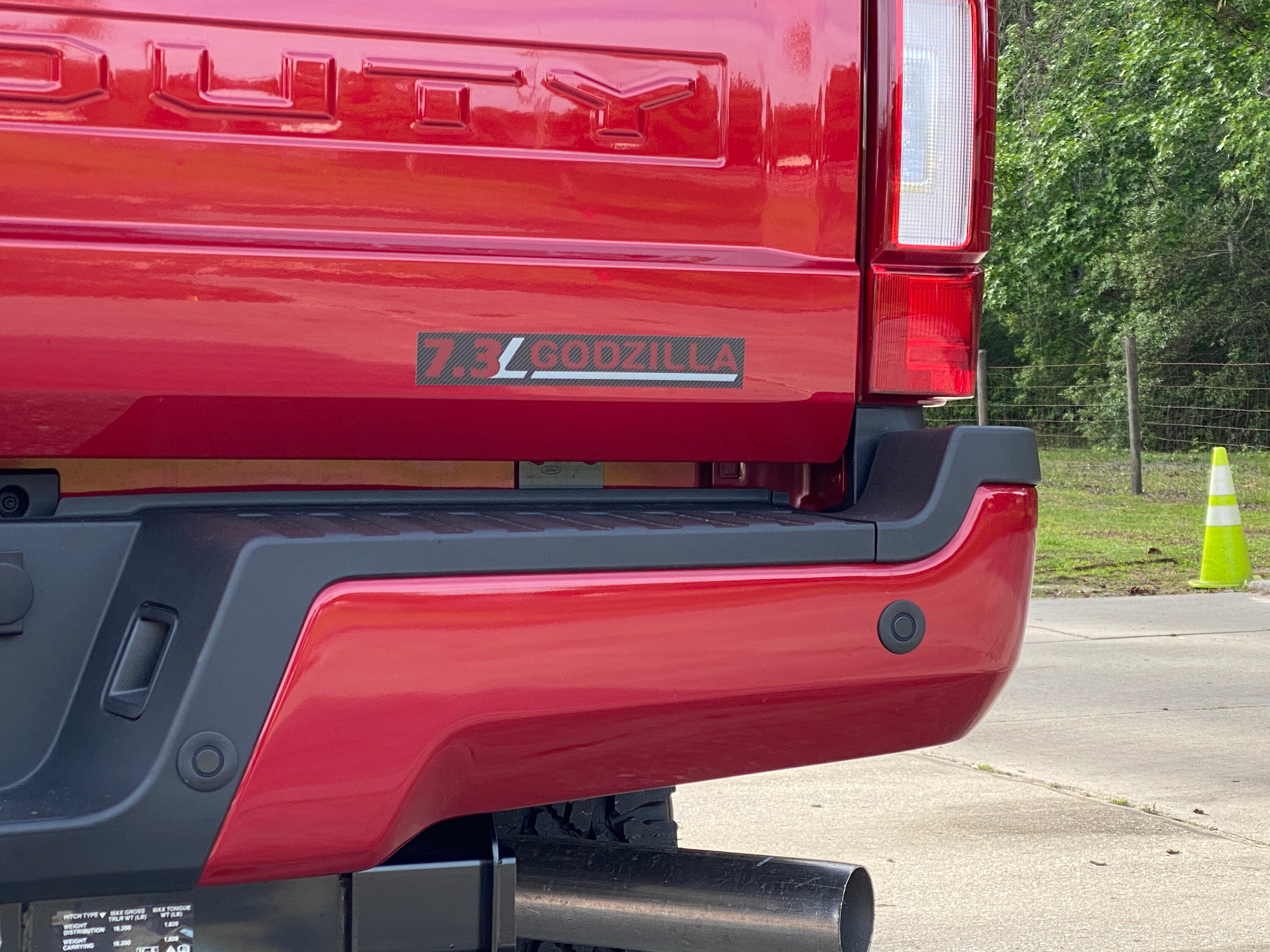 3 Godzilla 7.3 L ....truck Decal Sticker.....fits Ford F250 & F350 ...