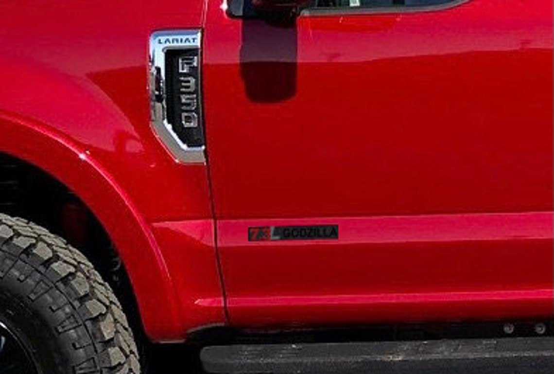 2 Godzilla 7.3 L ....truck Decal Stickers.....fits Ford F250 & F350 ...