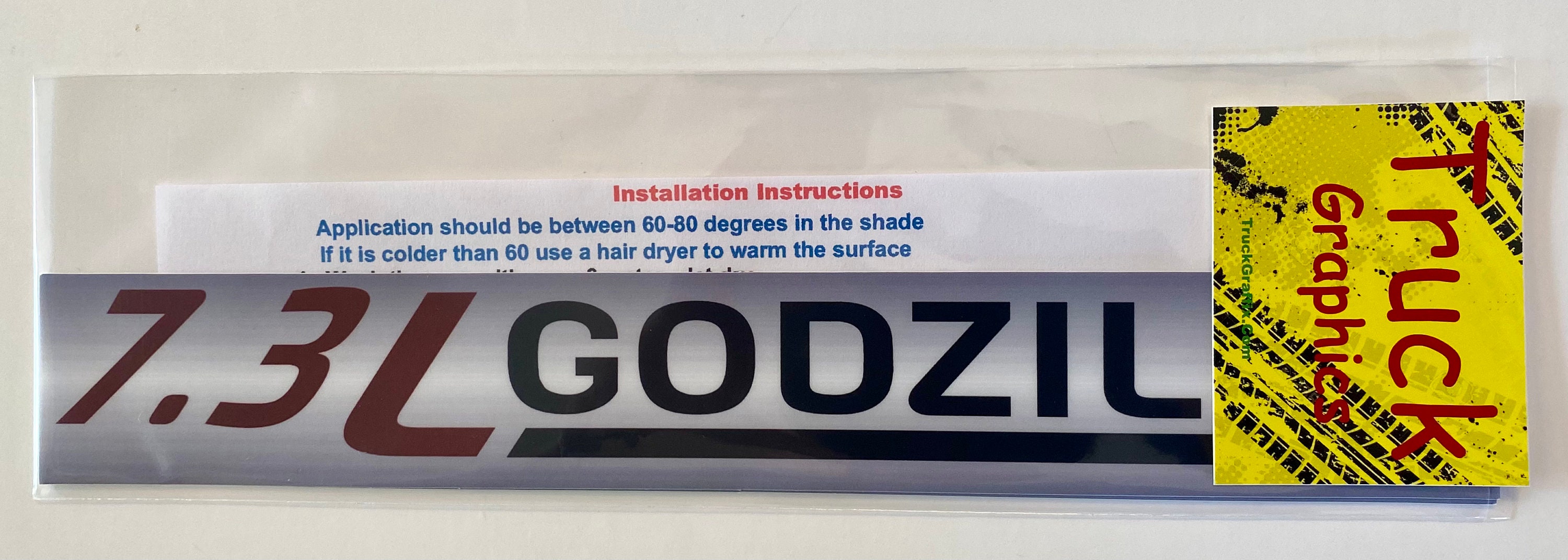 Godzilla 7.3 L ...badge..emblem.. Sticker.....fits Ford F250 & F350 ...