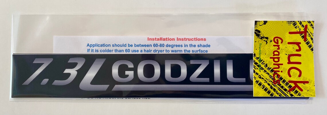 Godzilla 7.3 L ...badge..emblem.. Sticker.....fits Ford F250 & F350 ...