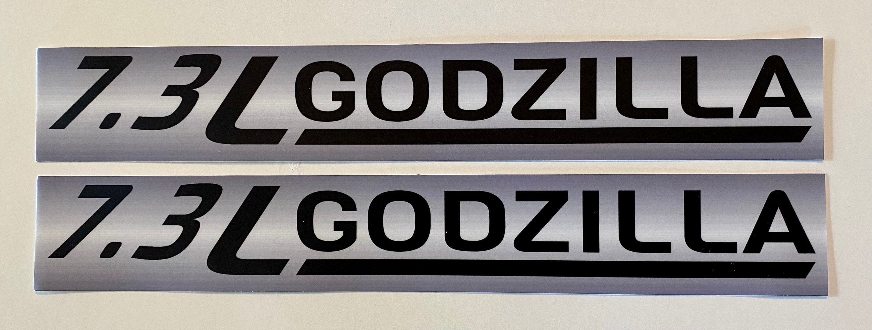 2 Godzilla 7.3 L ...badge..emblem.. Sticker.....fits Ford F250 & F350 ...