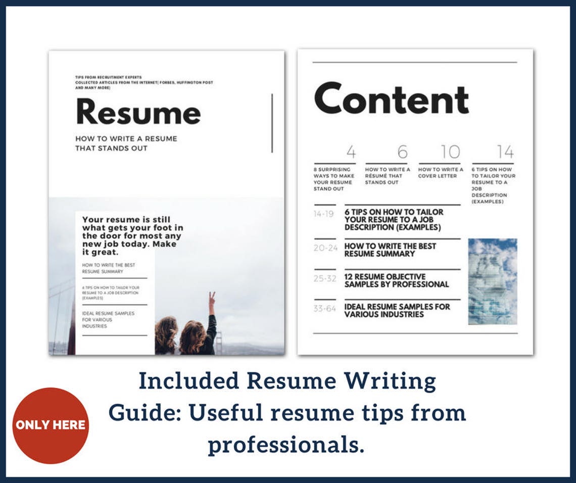 Modern CV Template Word Cv Templates Mac Pc Cv-malli - Etsy