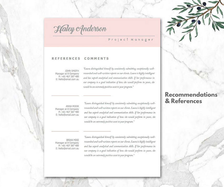 Modern CV Template Word Cv Templates Mac Pc Cv-malli - Etsy
