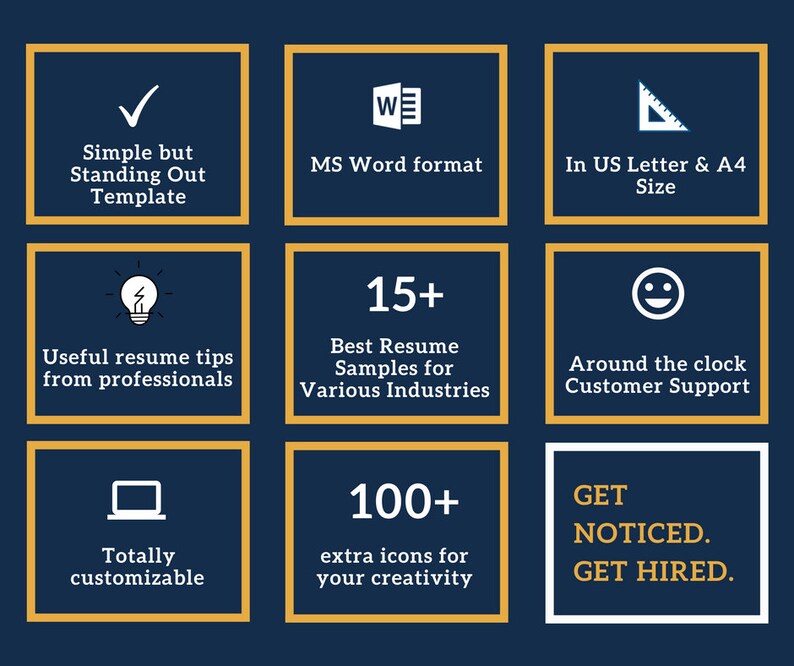 Modern CV Template Word Cv Templates Mac Pc Cv-malli - Etsy