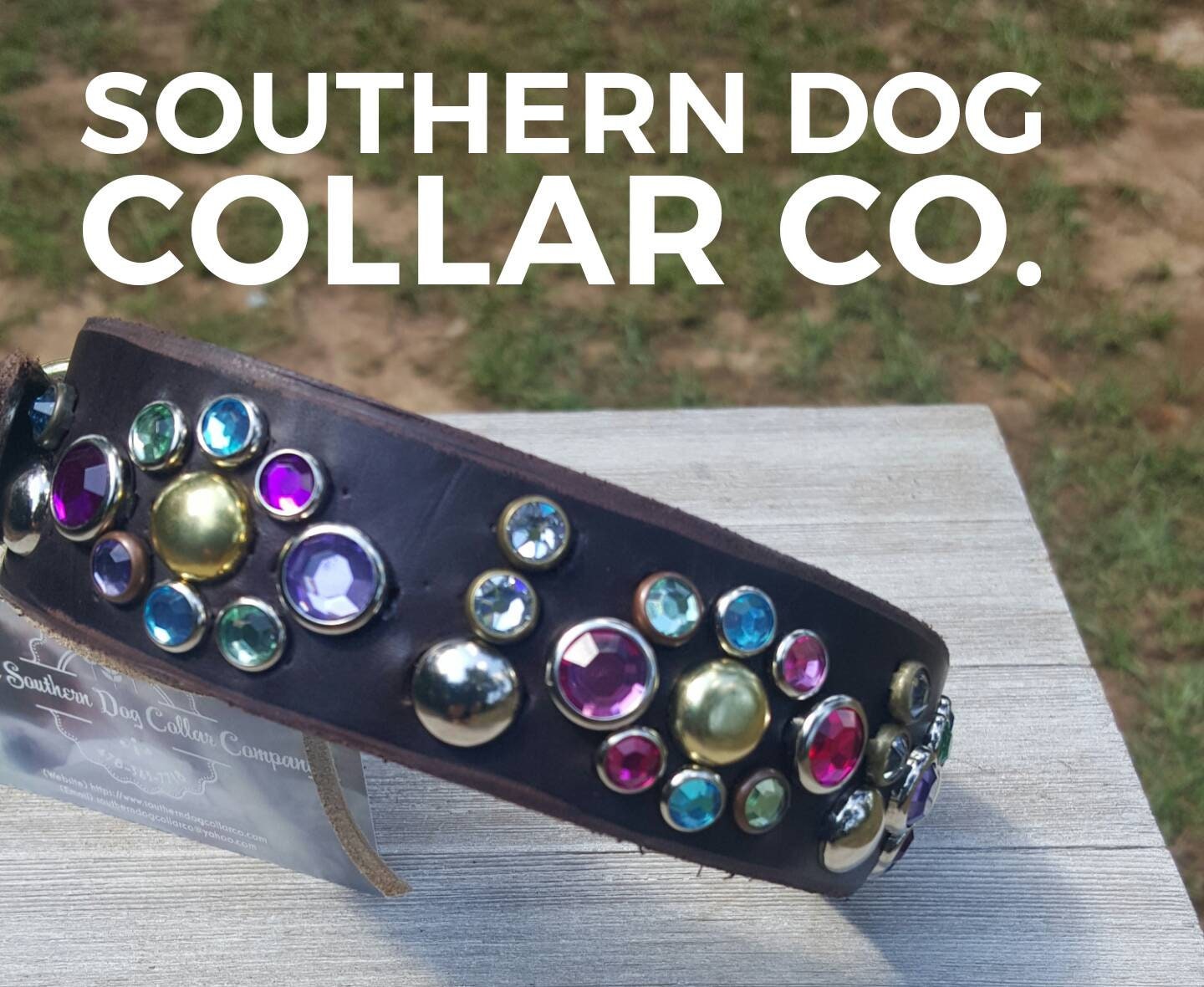 Sangria Sun leather dog collar- custom leather dog collar -handmade ...