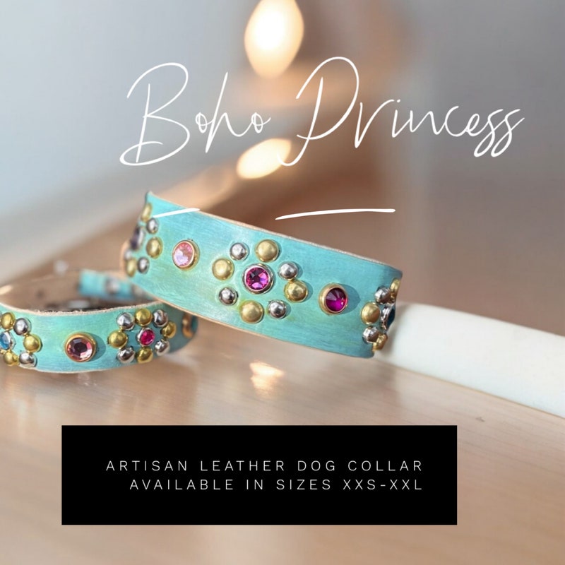 Turquoise Dog Collar - Etsy