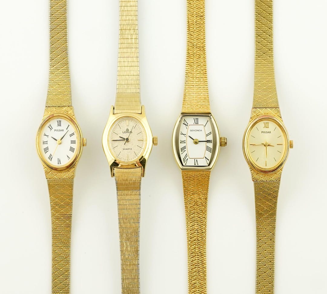 Vintage Gold Lorus Cocktail Watch, Pulsar Womens Wristwatch, Roman ...