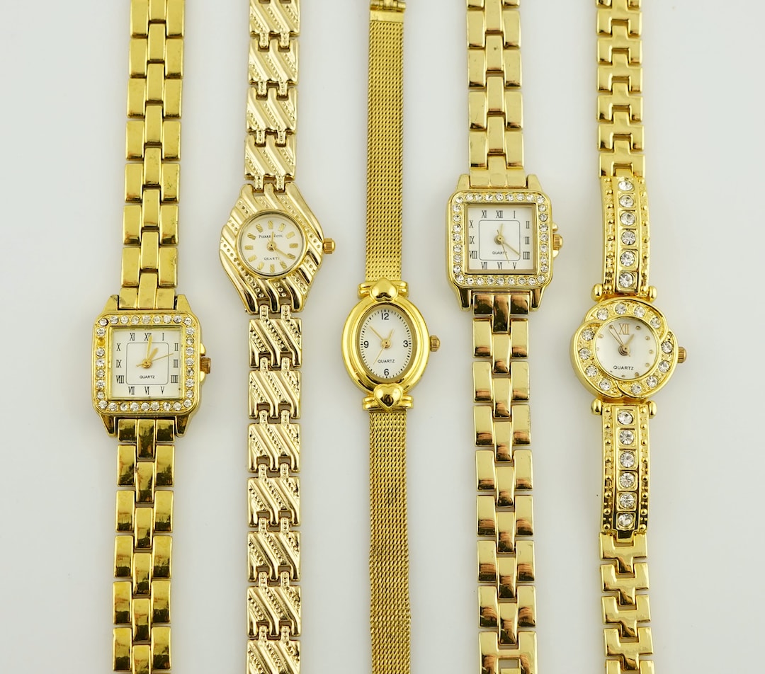 Vintage Women's Gold Tone Watch, Quartz Women's Watch, Thin Ladies ...