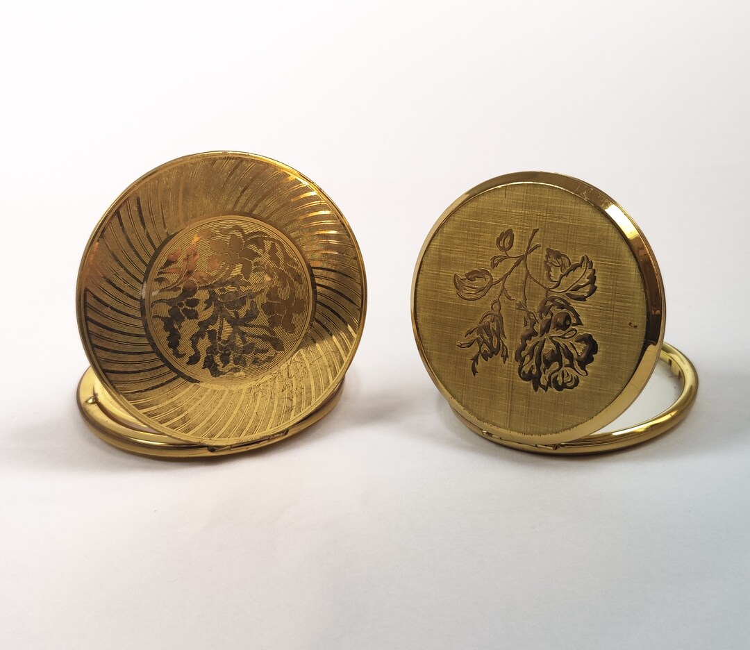 Vintage Gold Tone Stratton Compact With Rose, Floral Compact Stratton ...