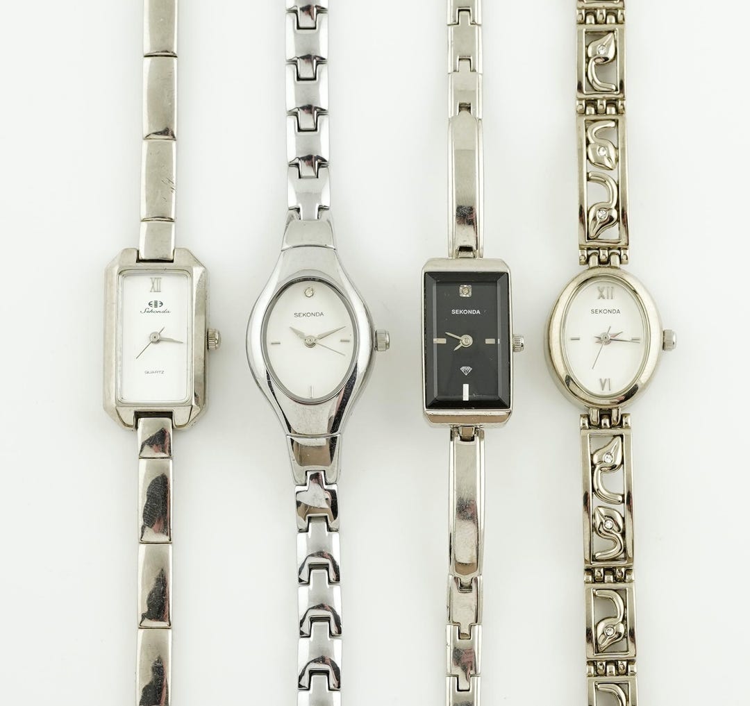 Vintage Women's Silver Watch, Sekonda Rectangular Womens Wristwatch ...