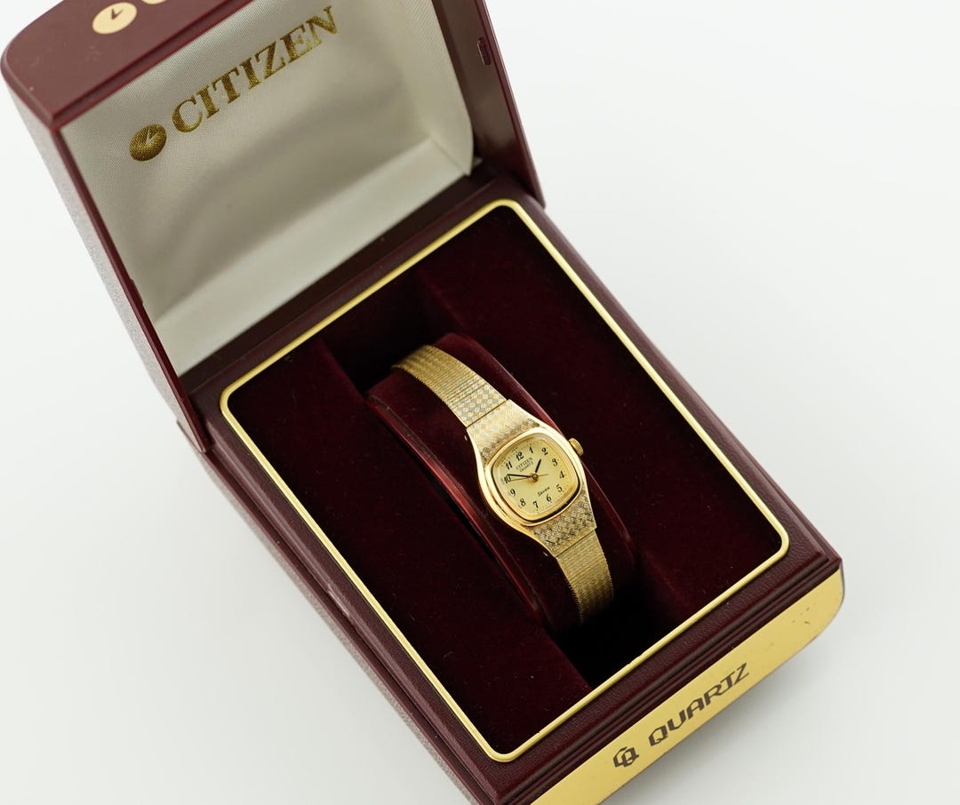 Vintage Citizen Seven Women's Gold Watch, 1980s, Beige Dial, Rounded ...