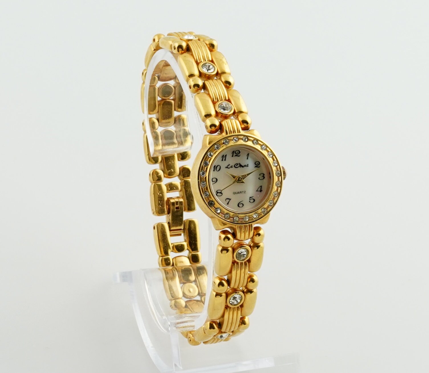 Vintage Le Chat Gold Tone Watch: Ladies Gemstone Wristwatch - Etsy