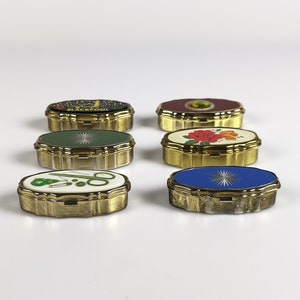 Vintage Pills Boxes With Lid of a Gold Metal, Vintage Copper-based Pill ...