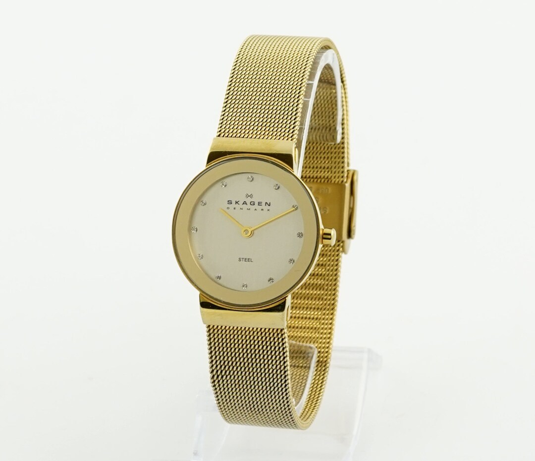 Vintage Women's Skagen Watch, Gold Tone Watch, Stainless Steel Watch ...