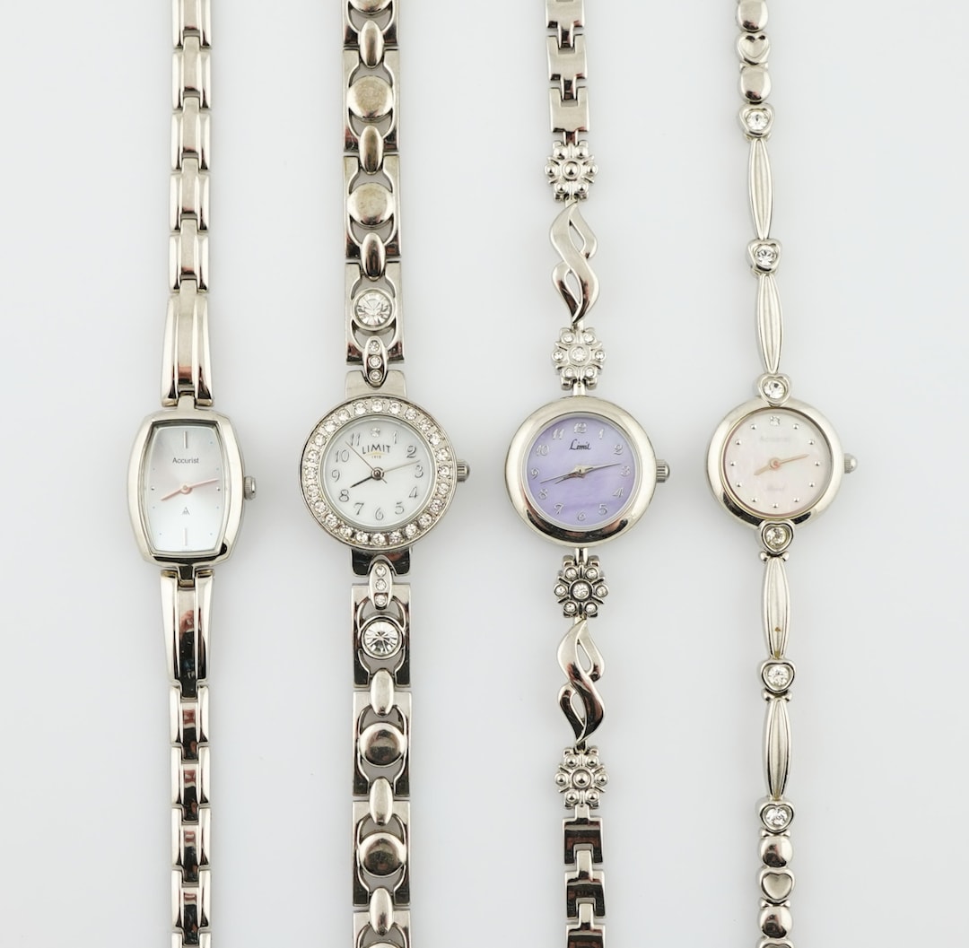 Vintage Women's Accurist Watch, Limit Silver Colored Womens Watch, Thin ...