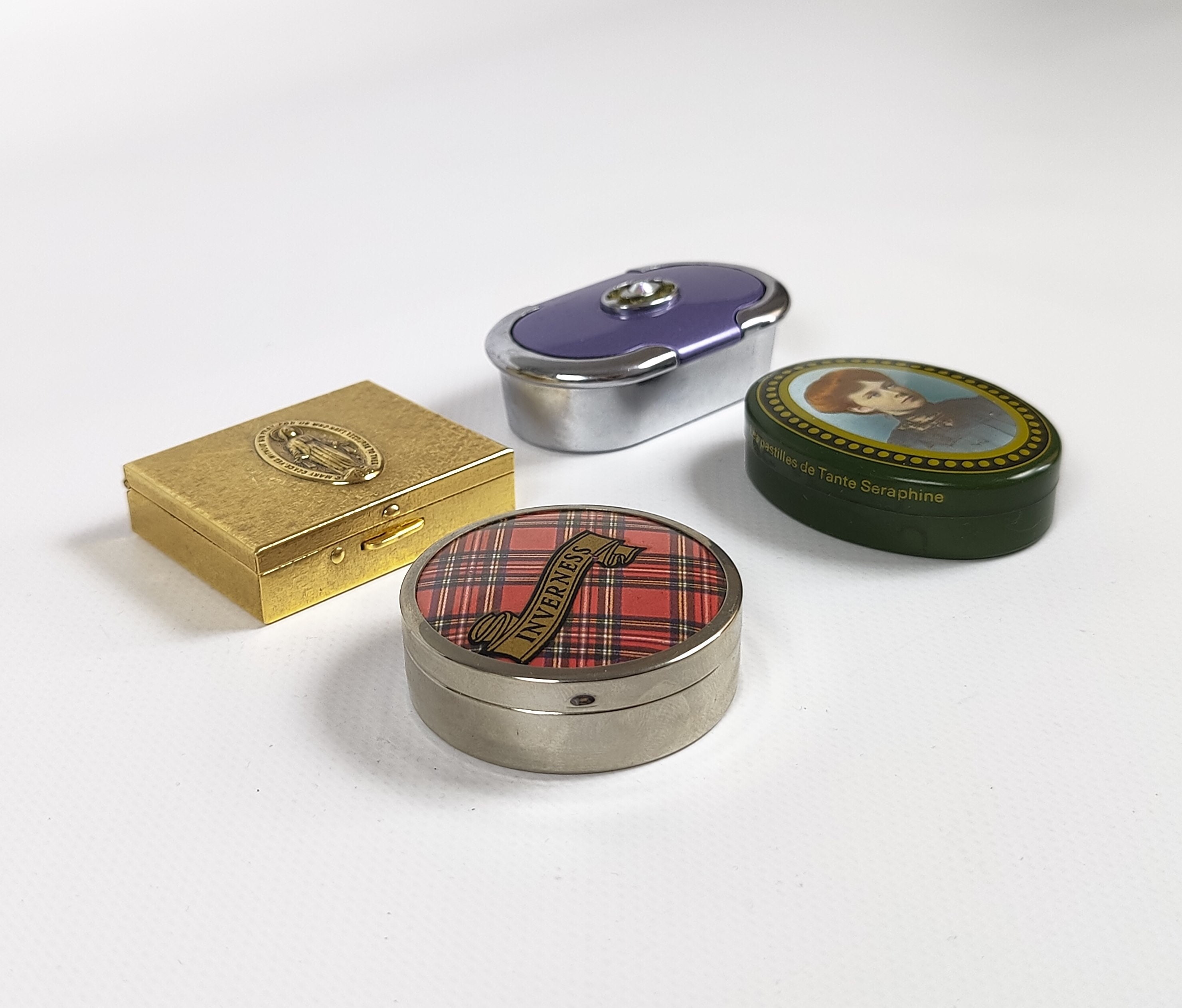 Vintage Pills Boxes With Lid of a Gold Metal Vintage - Etsy