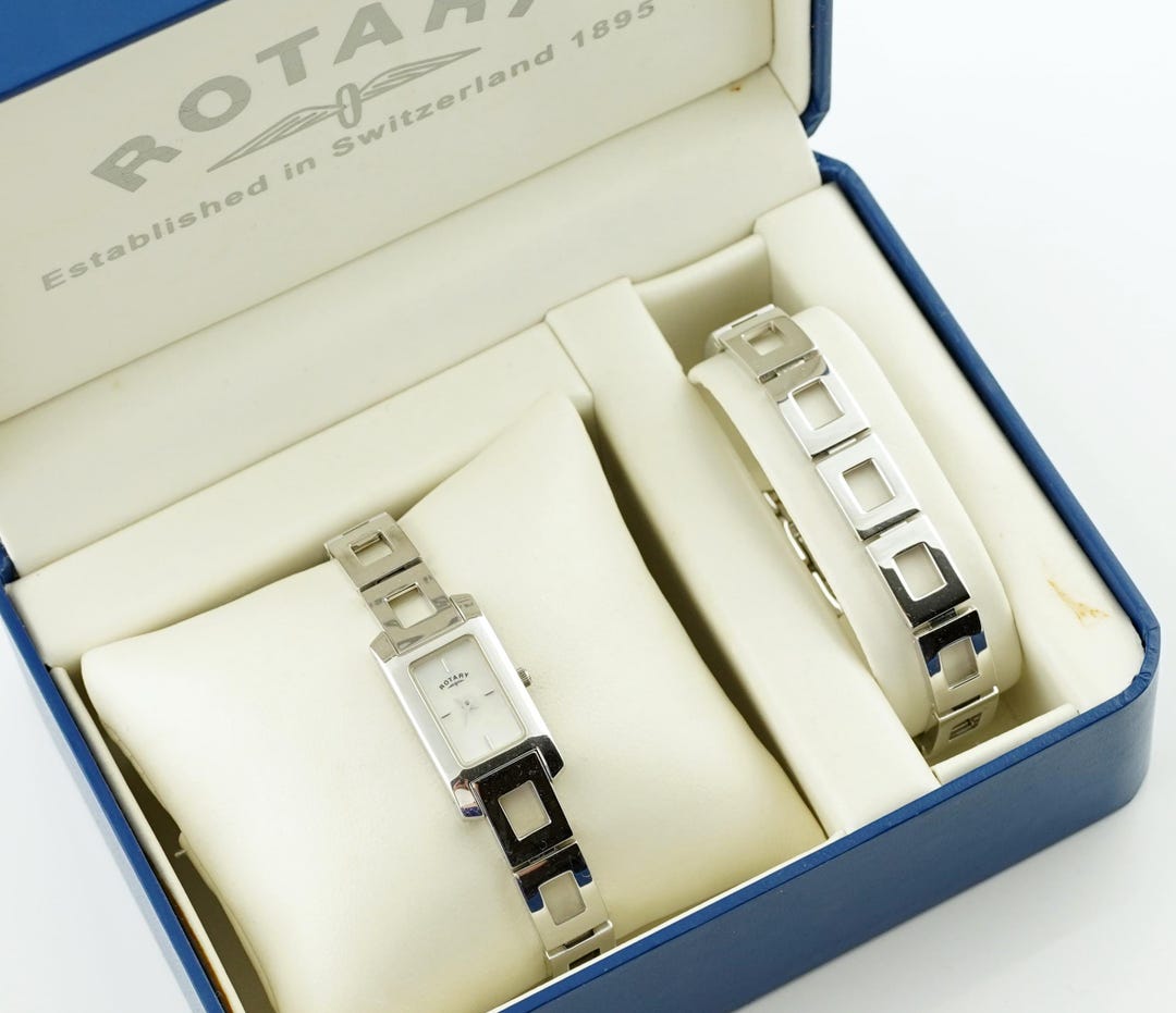 Vintage Women's Rotary Watch With Double Bracelet in Original Box ...