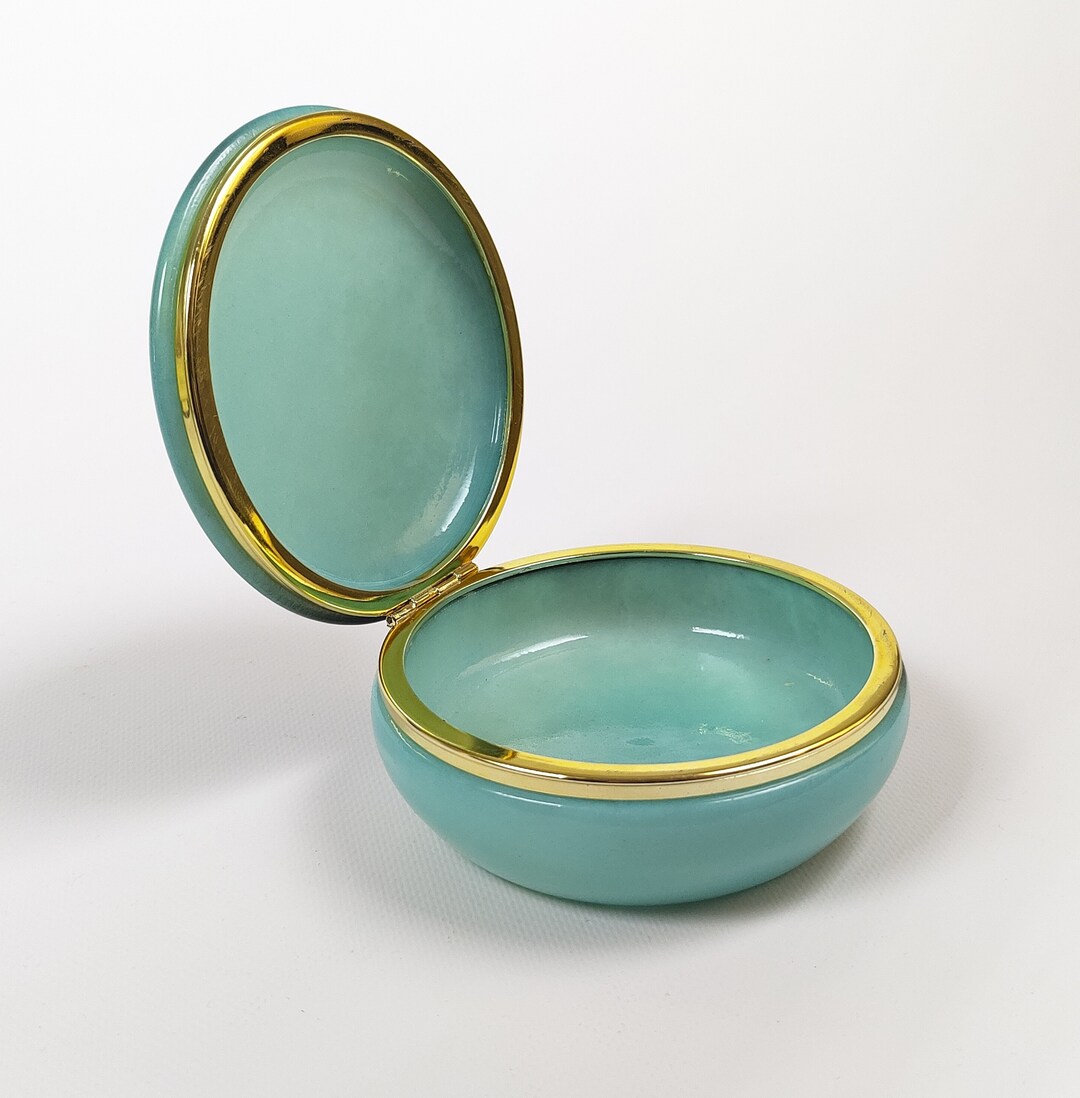 Vintage Alabaster Box With Flower Design Stone Trinket Box - Etsy