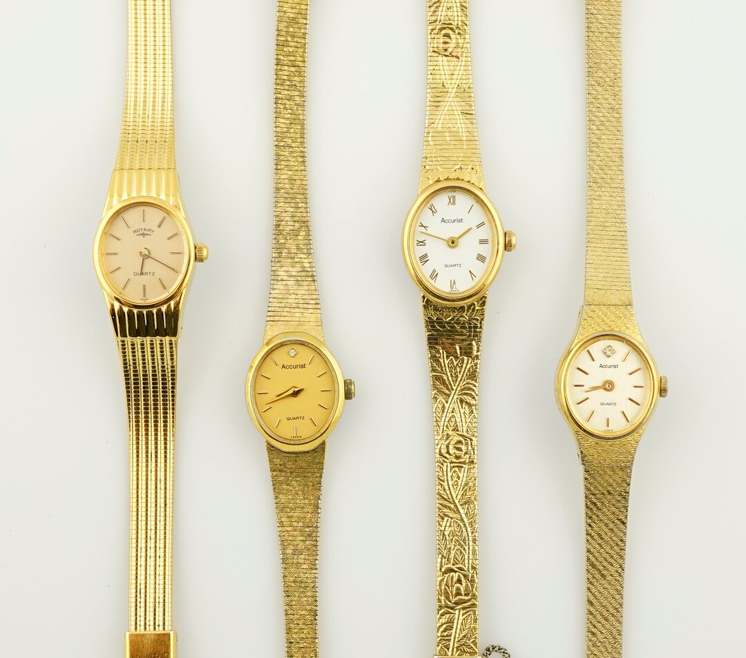 Small Vintage Women's Rotary Watch, Accurist Gold Colored Womens Watch ...