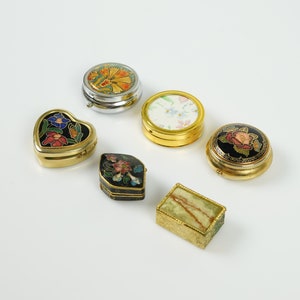 Vintage Cloisonné Pills Boxes With Lid of a Gold Metal, Vintage Copper ...