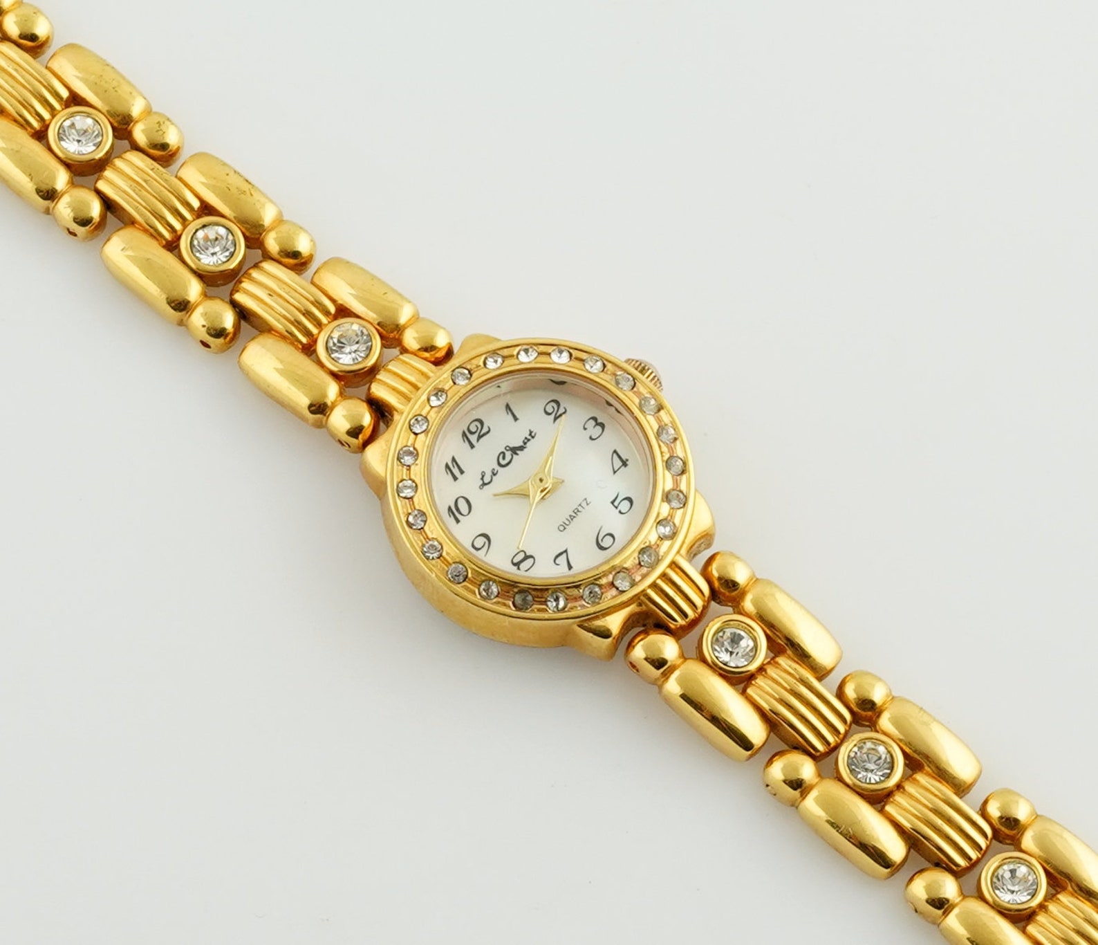Vintage Le Chat Gold Tone Watch: Ladies Gemstone Wristwatch - Etsy