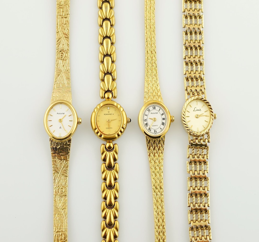 Vintage Women's Accurist Watch, Romanson Gold Colored Thin Ladies ...
