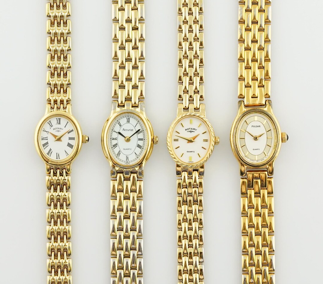 Vintage Women's Pulsar Watch, Rotary Gold Colored Womens Watch, Thin ...