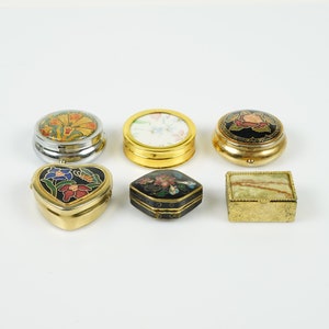Vintage Cloisonné Pills Boxes With Lid of a Gold Metal, Vintage Copper ...