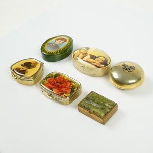 Vintage Pills Boxes With Lid of a Gold Metal, Vintage Copper-based Pill ...