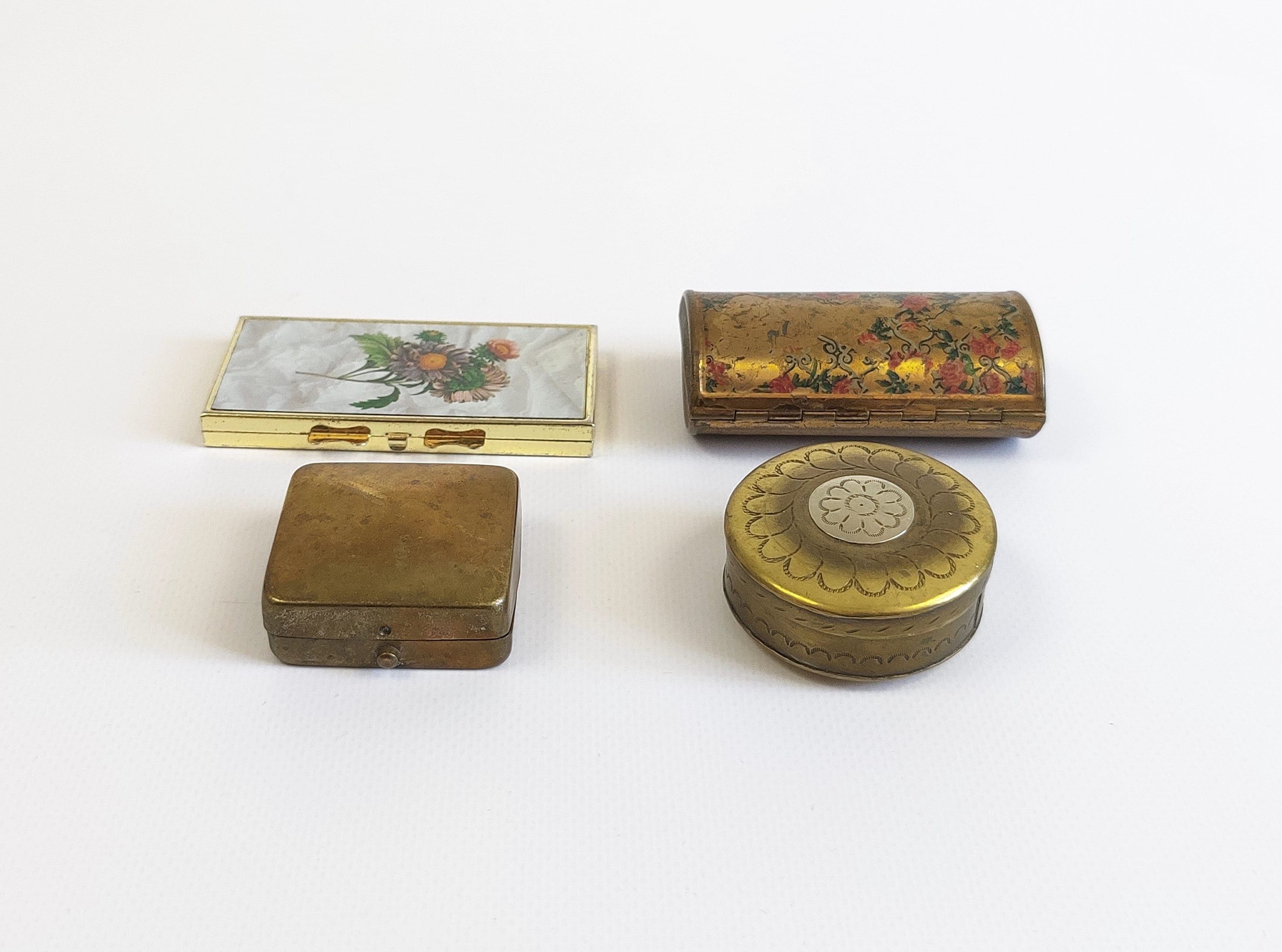 Vintage Pills Boxes With Lid of a Brass Metal Vintage - Etsy