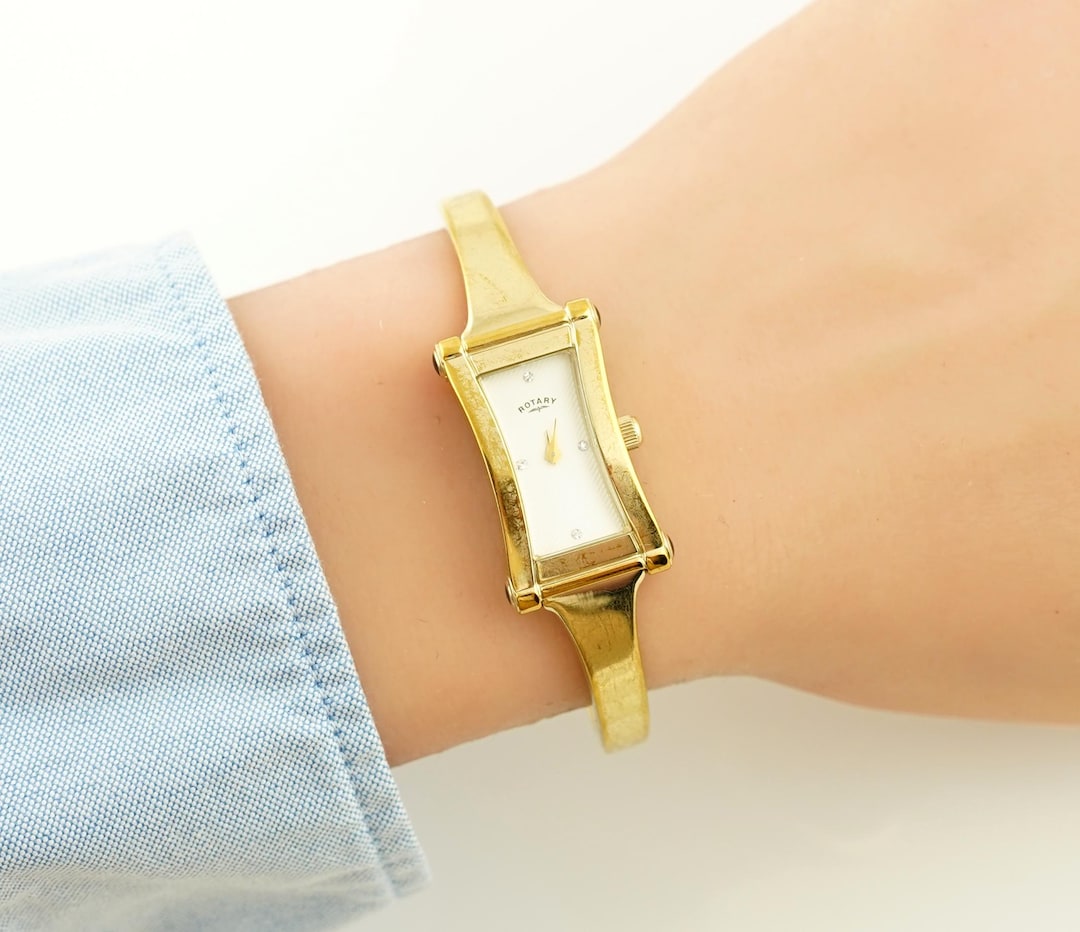 Vintage Rotary Gold Tone Watch, Dolphin Standart, Bangle Watch in ...
