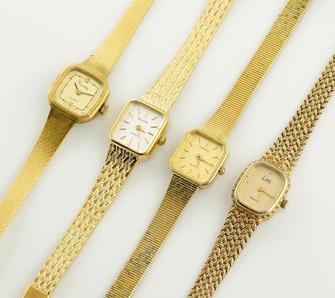 Vintage Women's Casio Watch, Limit Rectangular Gold Colored Womens ...