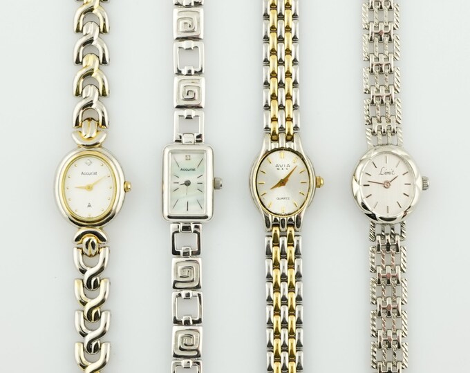 Vintage Women's Accurist Watch, Avia Silver Colored Womens Watch, Thin ...